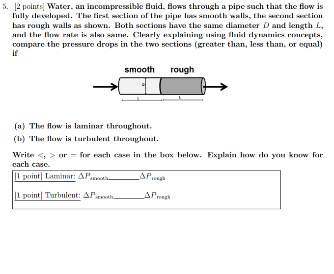 Solved [2 points] Water, an incompressible fluid, flows | Chegg.com