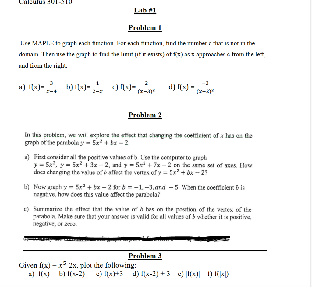 Solved Hi, all the problem must be solve by using maple lab, | Chegg.com