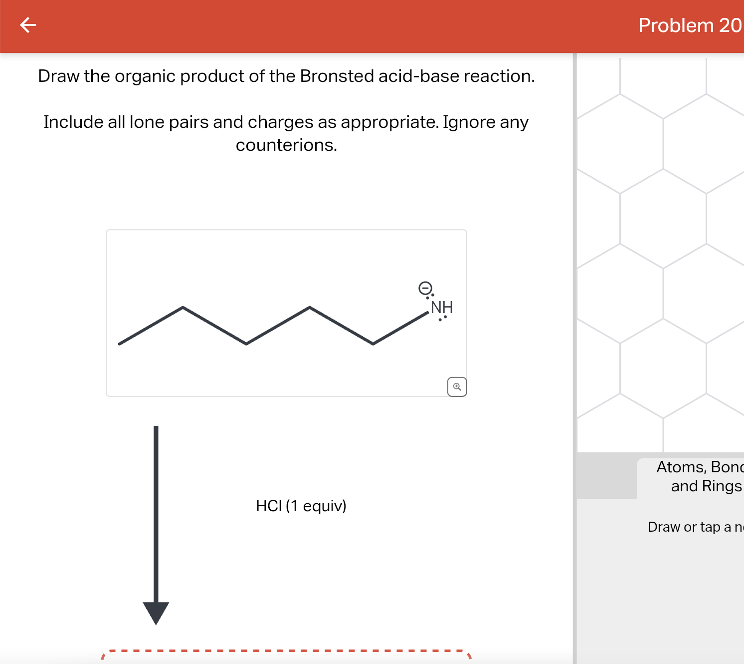 Solved Problem 20 Draw the organic product of the Bronsted | Chegg.com