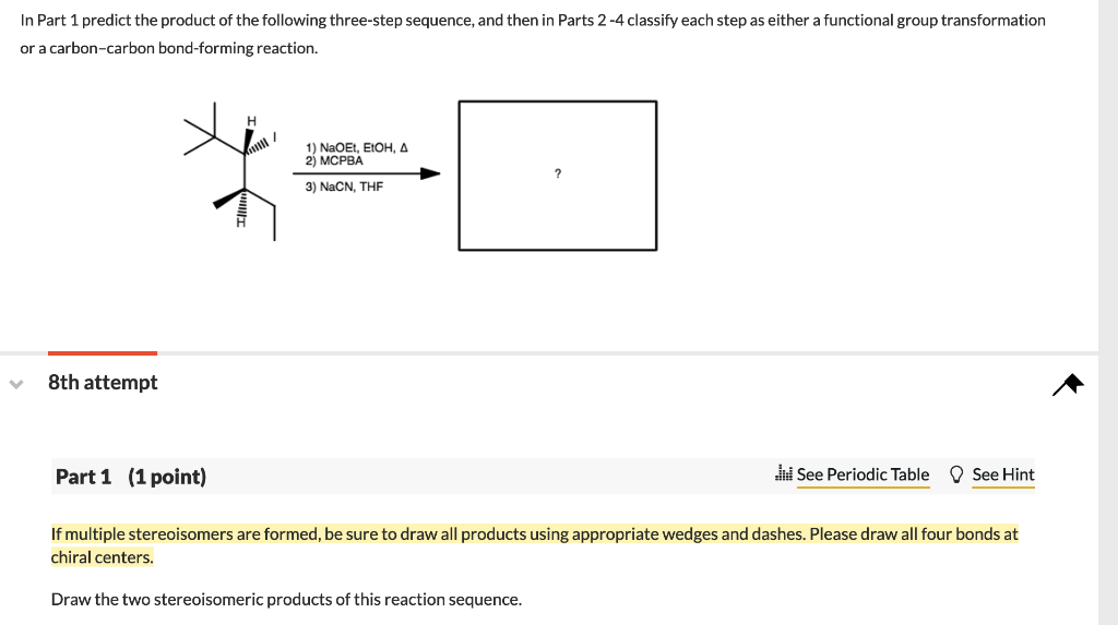 Solved In Part 1 predict the product of the following | Chegg.com