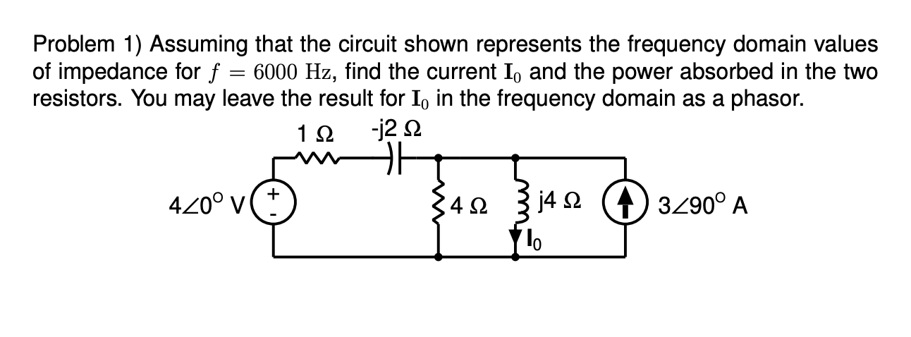 Solved Problem 1) Assuming that the circuit shown represents | Chegg.com