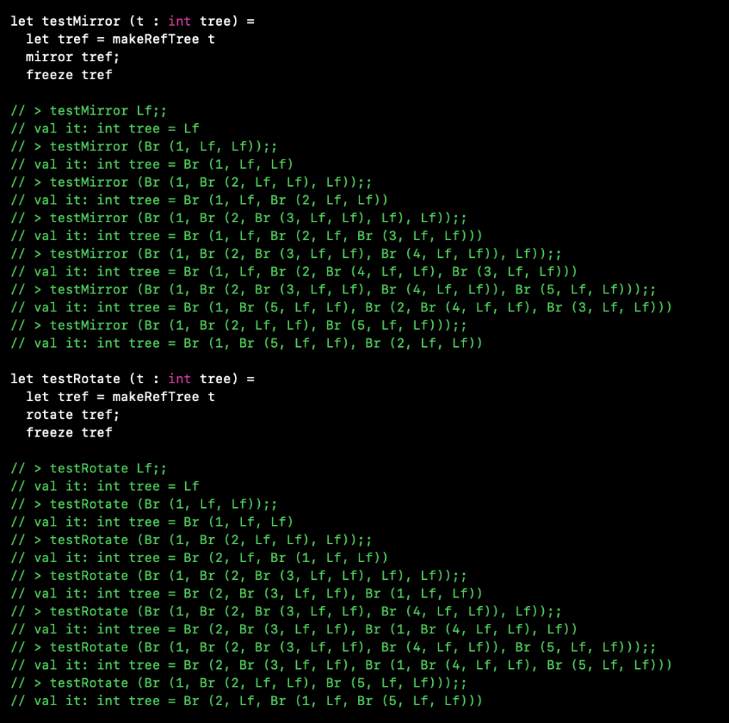 3. Elements of the type 'a refTree ref are mutable | Chegg.com
