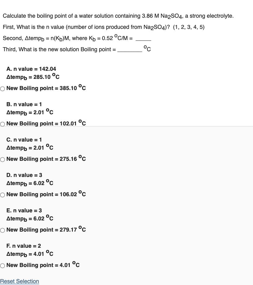 Solved Calculate the boiling point of a water solution | Chegg.com