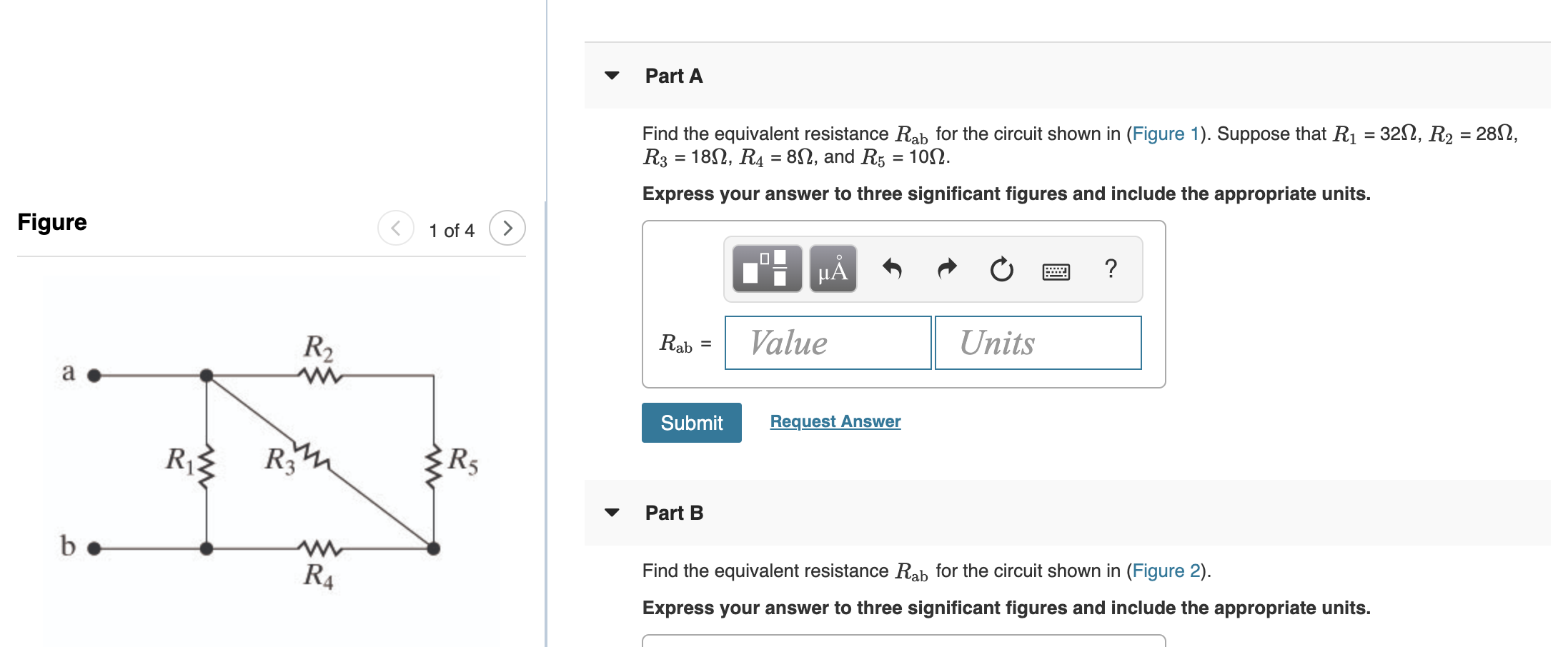 Solved Part A Find the equivalent resistance Rab for the | Chegg.com