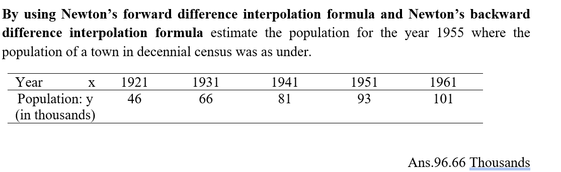 Solved By using Newton's forward difference interpolation | Chegg.com