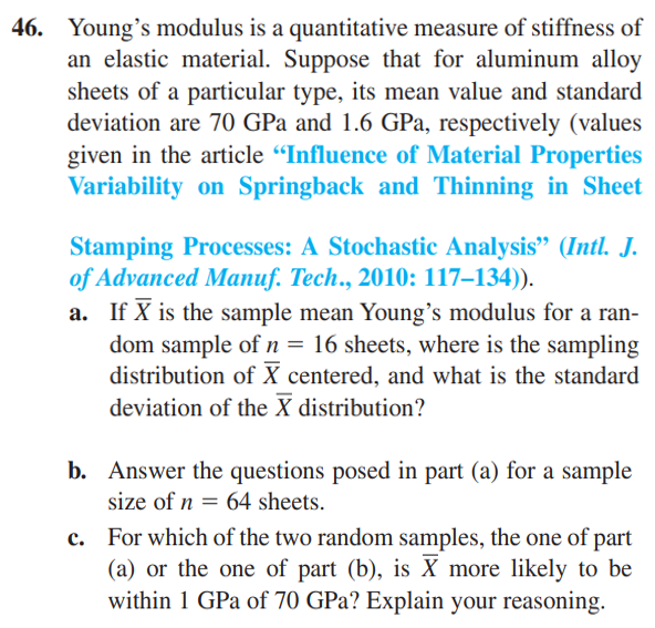 Solved 46. Young's modulus is a quantitative measure of | Chegg.com