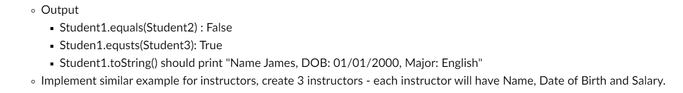 Problem 1 Implement a superclass Person. • Make two | Chegg.com