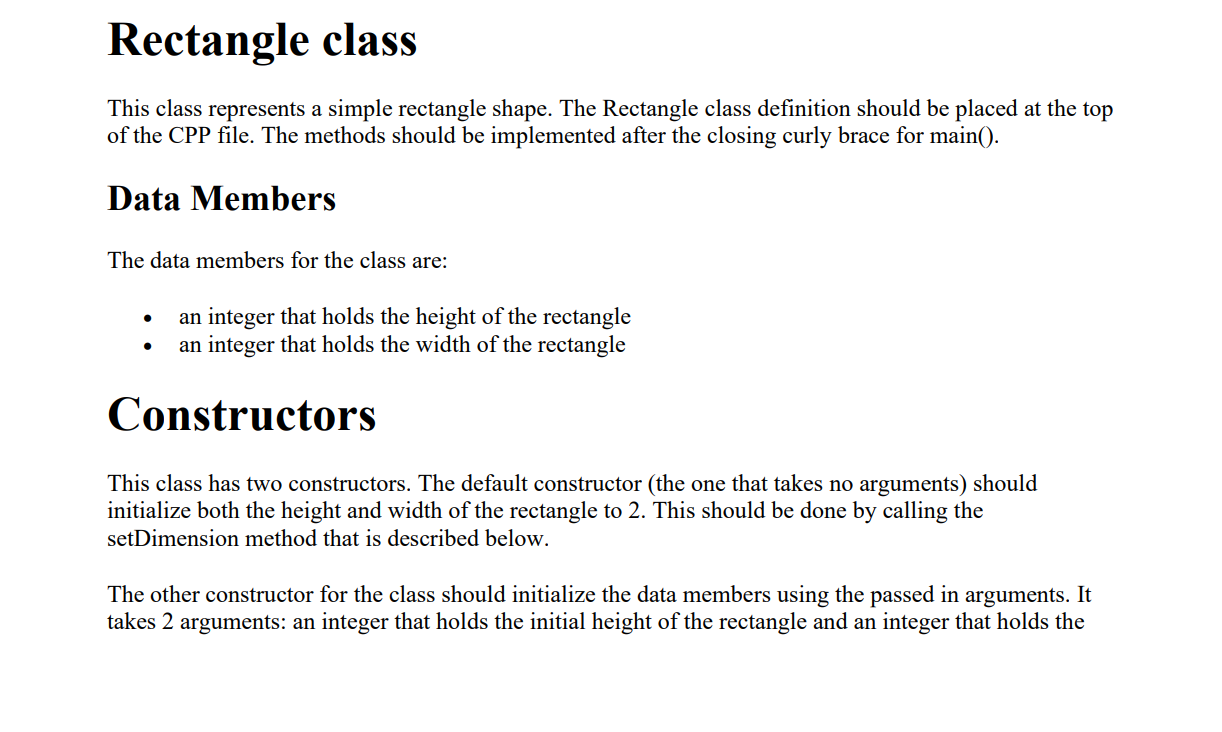 Solved Overview For this assignment, implement the methods | Chegg.com