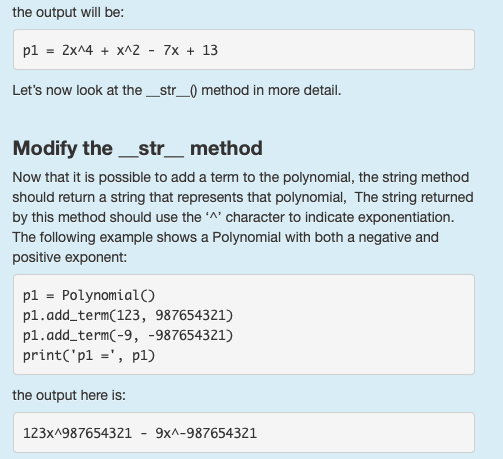 Solved The add_term method This method adds one term to a | Chegg.com