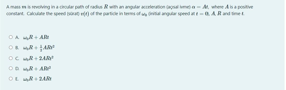 Solved A mass m is revolving in a circular path of radius R | Chegg.com