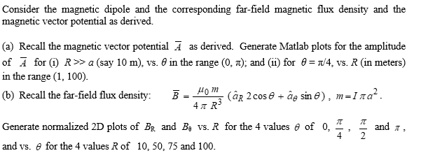 Solved Consider the magnetic dipole and the corresponding | Chegg.com