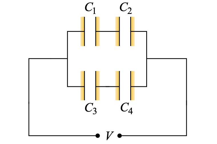 Solved The Figure Shows A Circuit With Four Capacitors And A