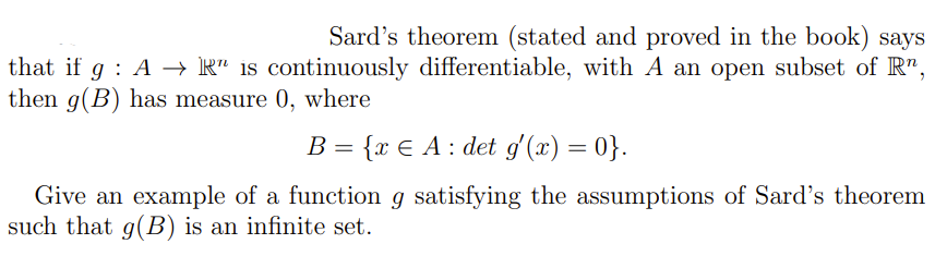 Solved Sard's theorem (stated and proved in the book) says | Chegg.com