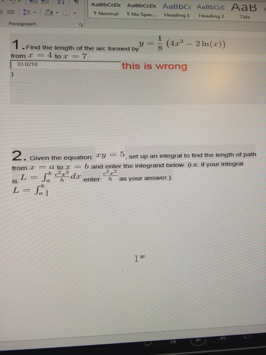 Solved Find the length of the arc formed by y = 1/8(4x^2 - 2 | Chegg.com