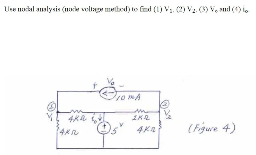 Solved Use Nodal Analysis Node Voltage Method To Find 1 1884