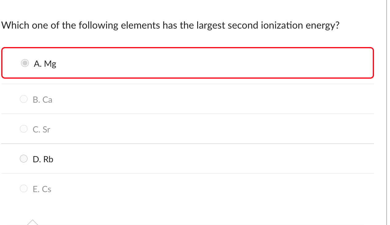 Solved Which one of the following elements has the largest | Chegg.com