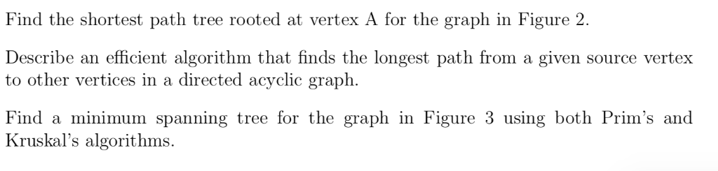 Solved Find the shortest path tree rooted at vertex A for | Chegg.com
