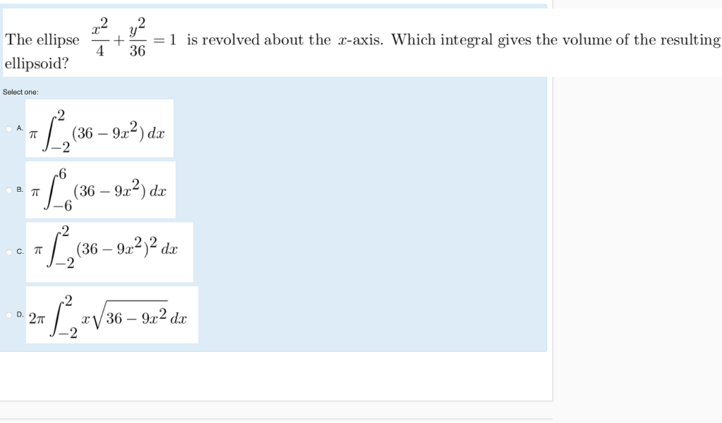 Solved The ellipse ellipsoid? 22 y2 + =1 is revolved about | Chegg.com