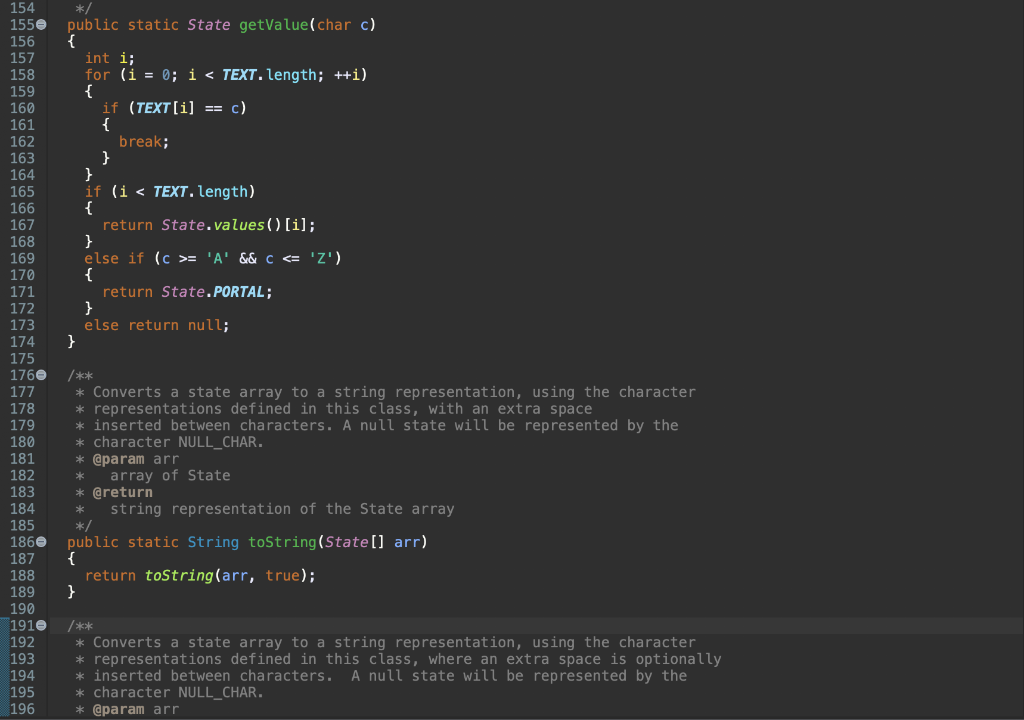 Solved */ public static State getValue(char c) int i; for (i | Chegg.com