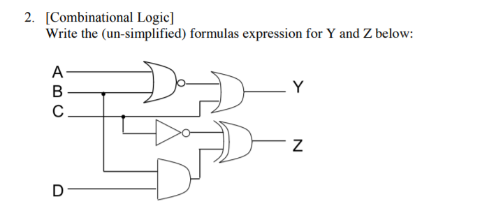 Solved 2. [Combinational Logic] Write the (un-simplified) | Chegg.com