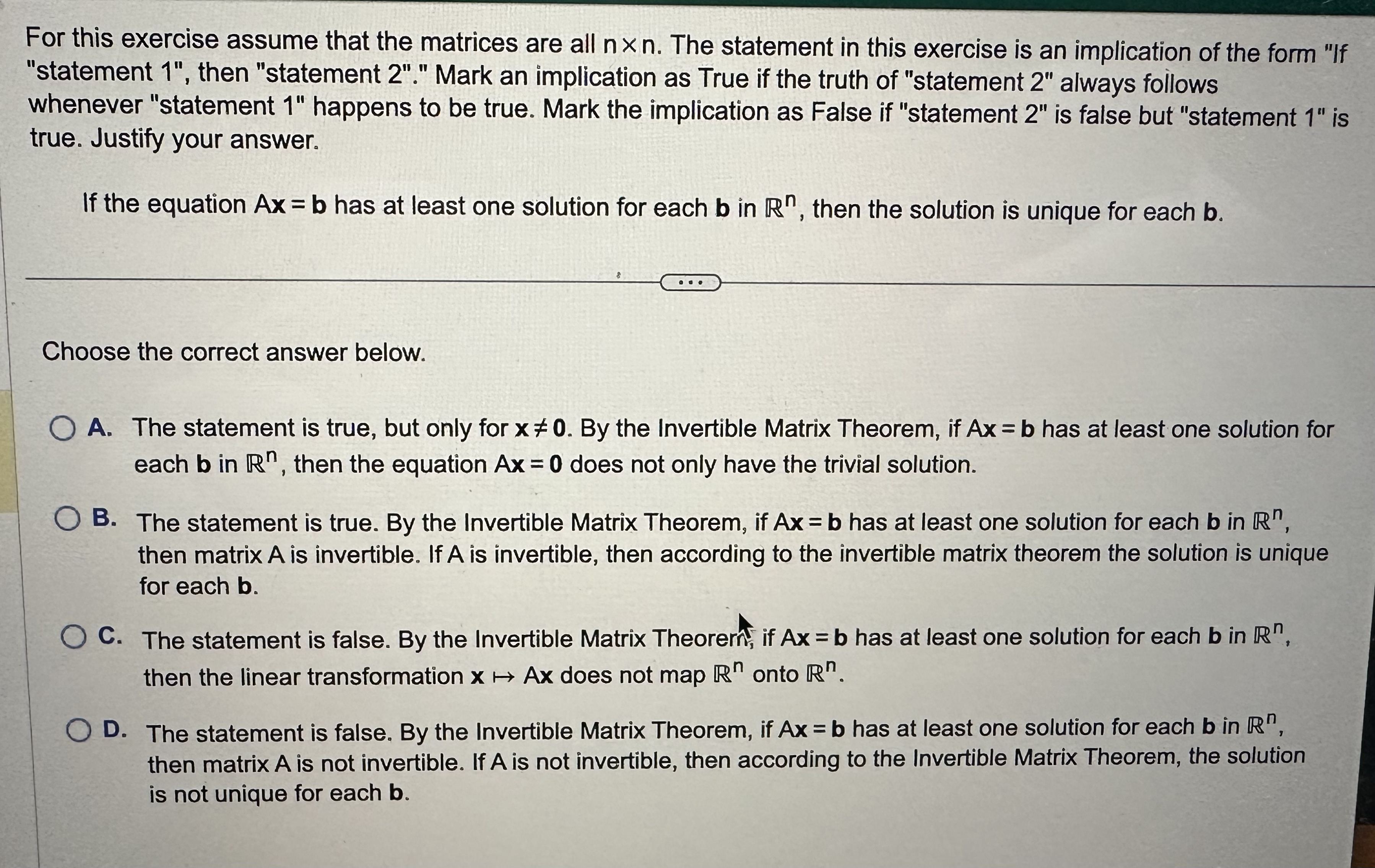 For this exercise assume that the matrices are all | Chegg.com