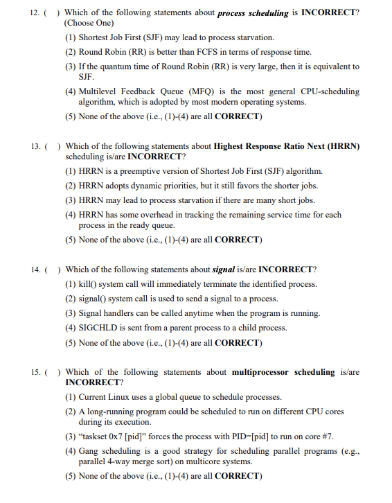 Solved Each question may have one or more than one incorrect | Chegg.com