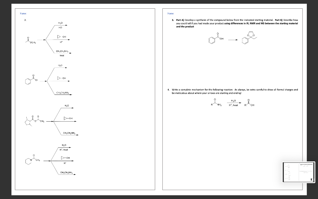 Solved 3. Part A) Develop a synthesis of the campound belaw | Chegg.com