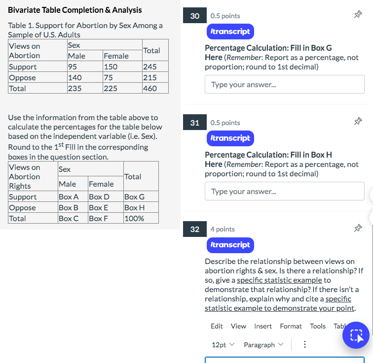 Solved Instructions Use the table below to answer the | Chegg.com