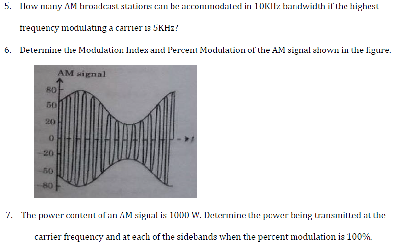 Solved 5. How many AM broadcast stations can be accommodated | Chegg.com