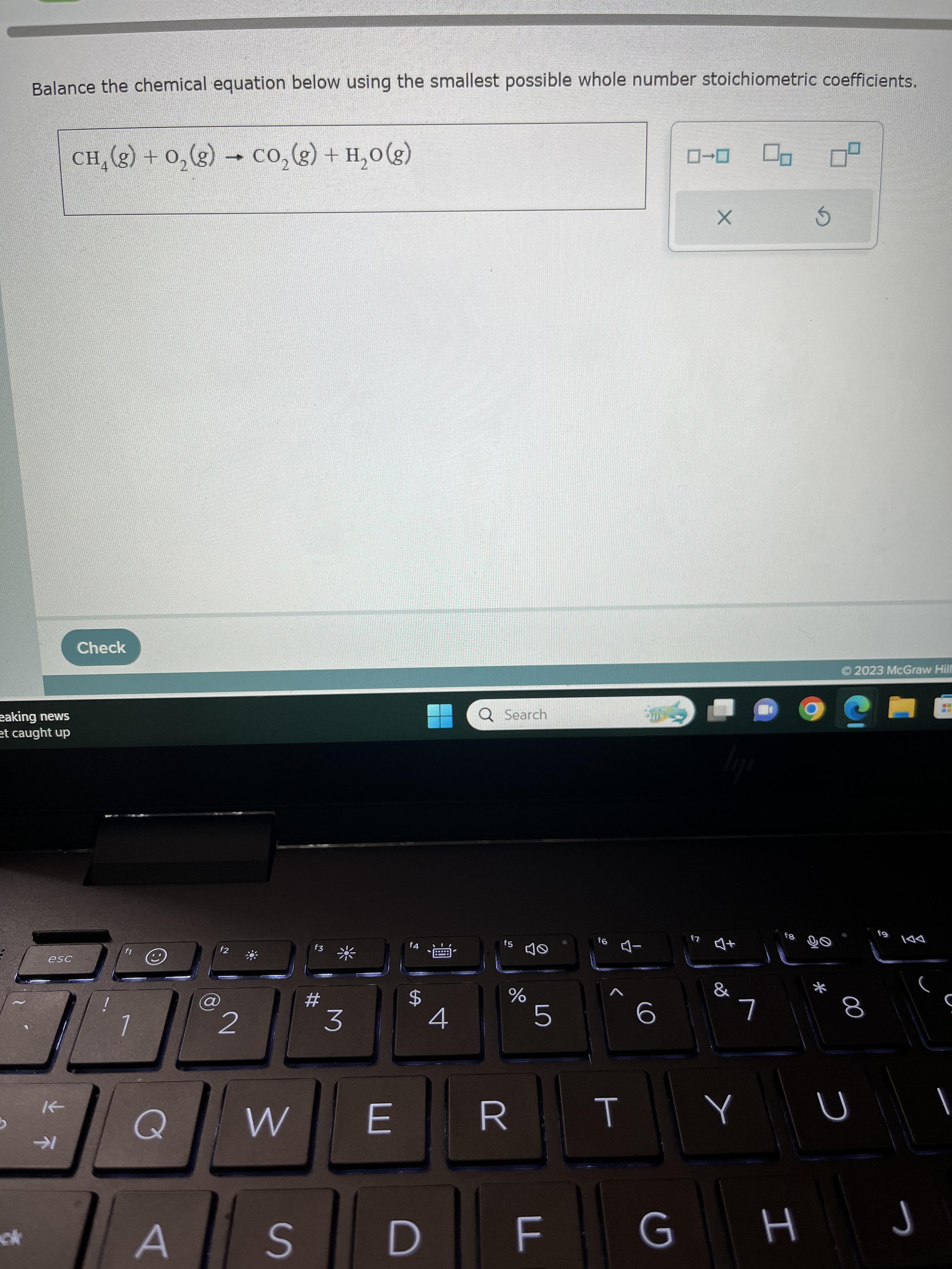 Solved Balance the chemical equation below using the | Chegg.com