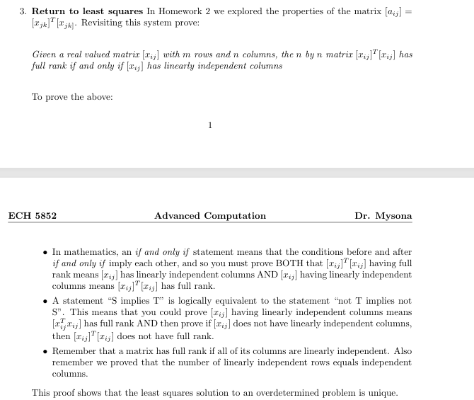 Solved Return to least squares In Homework 2 ﻿we explored | Chegg.com