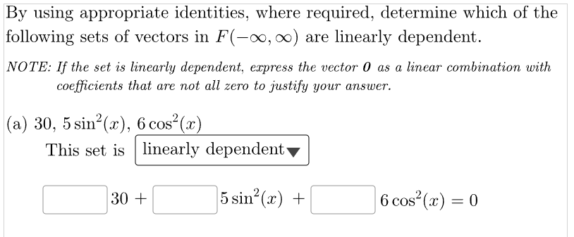 Solved I need help with expressing the vector as a linear | Chegg.com