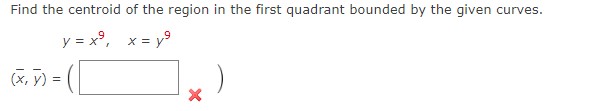 Solved Find the centroid of the region in the first quadrant | Chegg.com