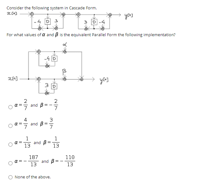 Solved Consider the following system in Cascade Form. 23 3 | Chegg.com