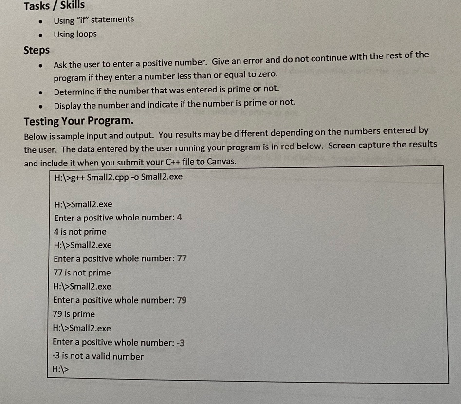 Solved Tasks / Skills Using "if" statements Using loops | Chegg.com
