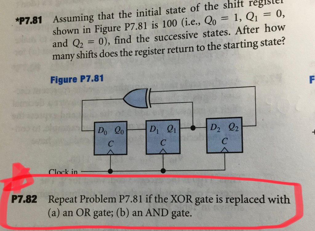 Solved P7.81 Assuming that the initial state of the shift | Chegg.com