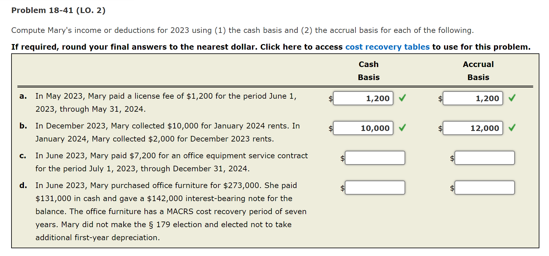 Solved Compute Mary's income or deductions for 2023 using | Chegg.com