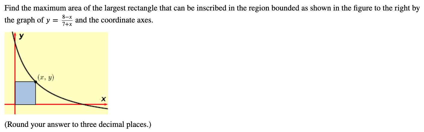 Solved Find the maximum area of the largest rectangle that | Chegg.com
