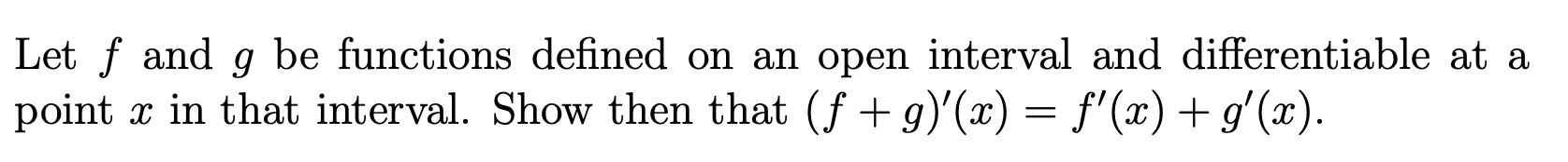 Solved Let f and g be functions defined on an open interval | Chegg.com