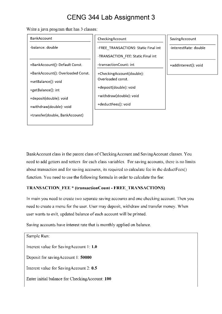Solved CENG 344 Lab Assignment 3 Write a java program that | Chegg.com