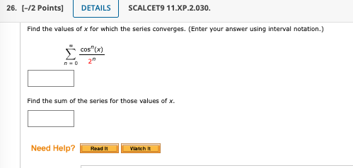 Solved Find the values of x for which the series converges. | Chegg.com