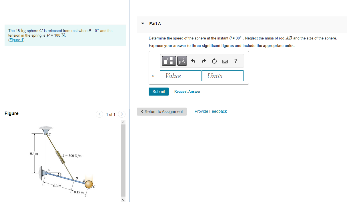 Solved The 15−kg sphere C is released from rest when θ=0∘ | Chegg.com