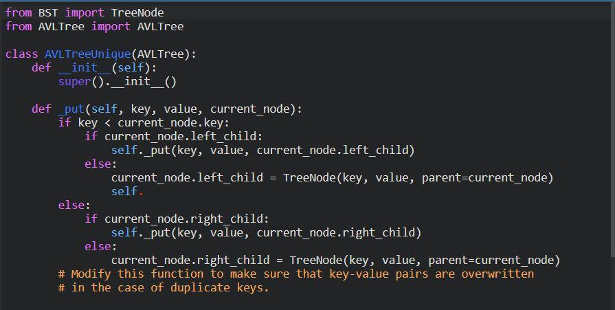 Solved from BST import TreeNode from AVL Tree import AVL | Chegg.com