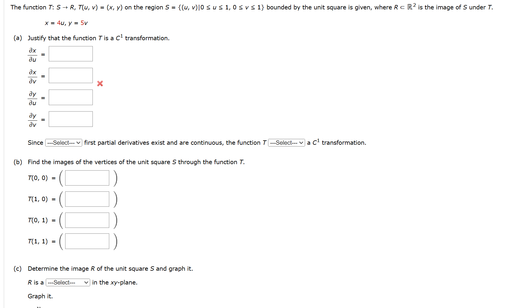 The Function Ts→rtuvxy ﻿on The Region 