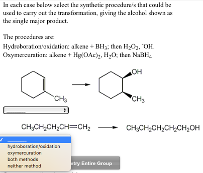 Solved In each case below select the synthetic procedure/s | Chegg.com