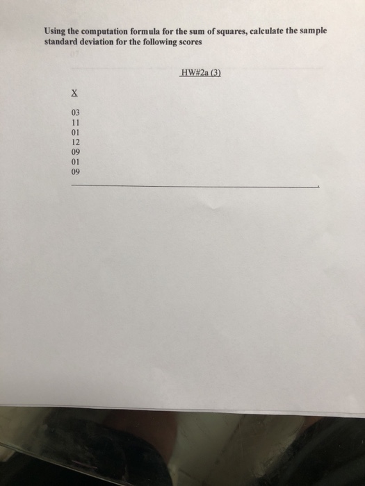 Solved Using the computation formula for the sum of squares, | Chegg.com