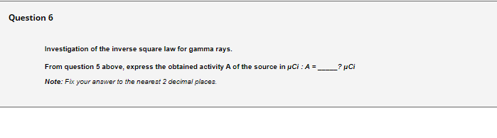 Investigation of the inverse square law for gamma | Chegg.com