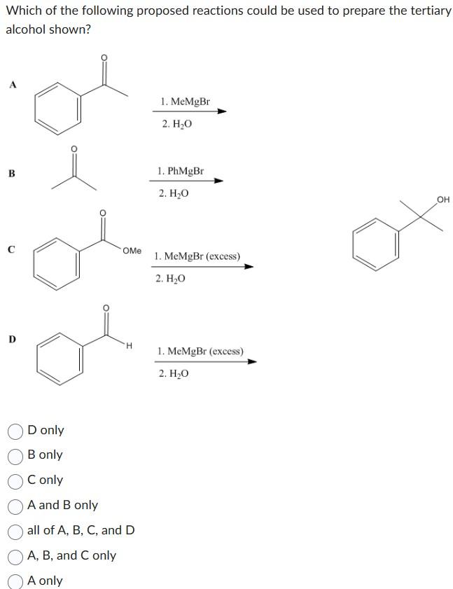 Solved Which of the following proposed reactions could be | Chegg.com