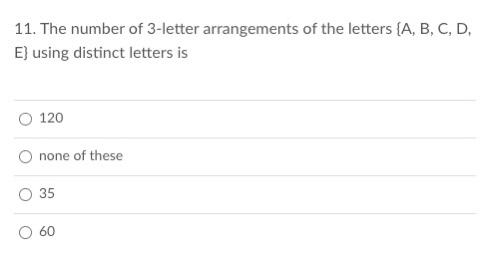 Solved 11. The number of 3 -letter arrangements of the | Chegg.com