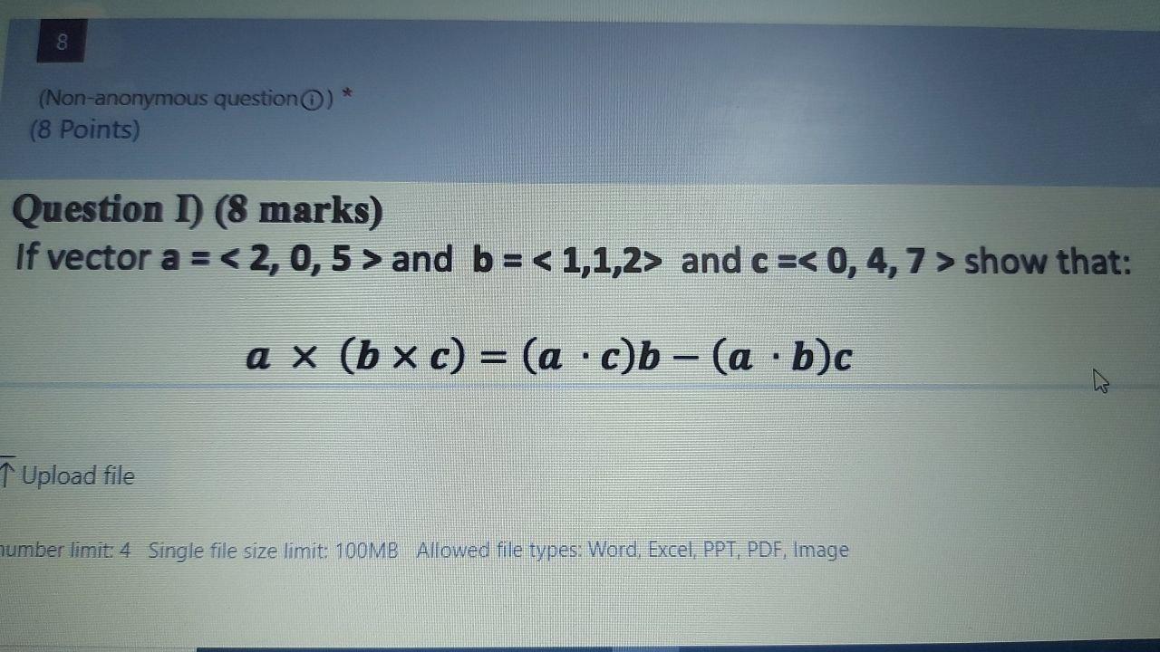 Solved 8 (Non-anonymous question) * (8 Points) Question 1) | Chegg.com